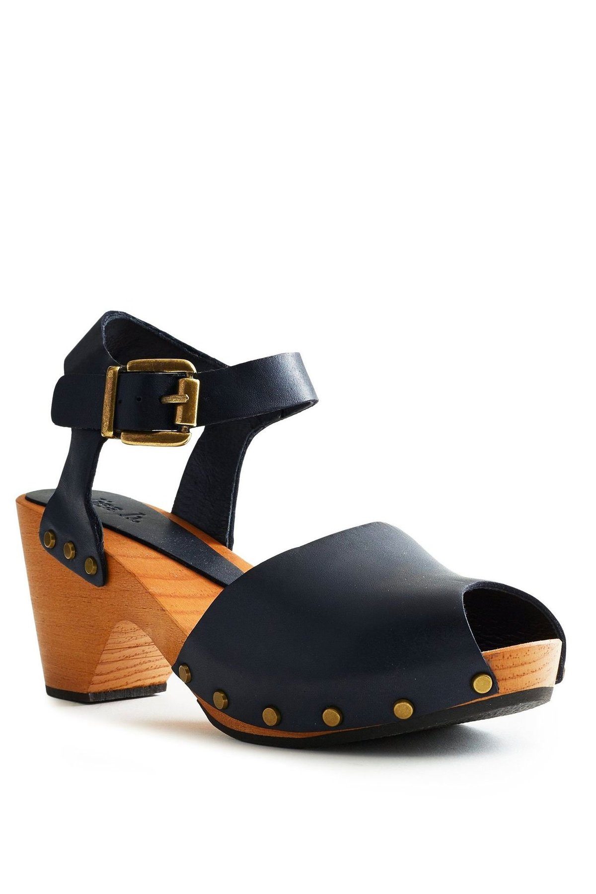 lisa b. Peep Toe Clogs - Dark Navy | Garmentory