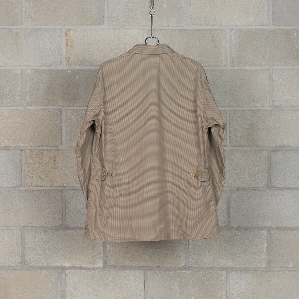Engineered Garments Button Down Jacket in Nyco Mini Tattersall - Khaki ...