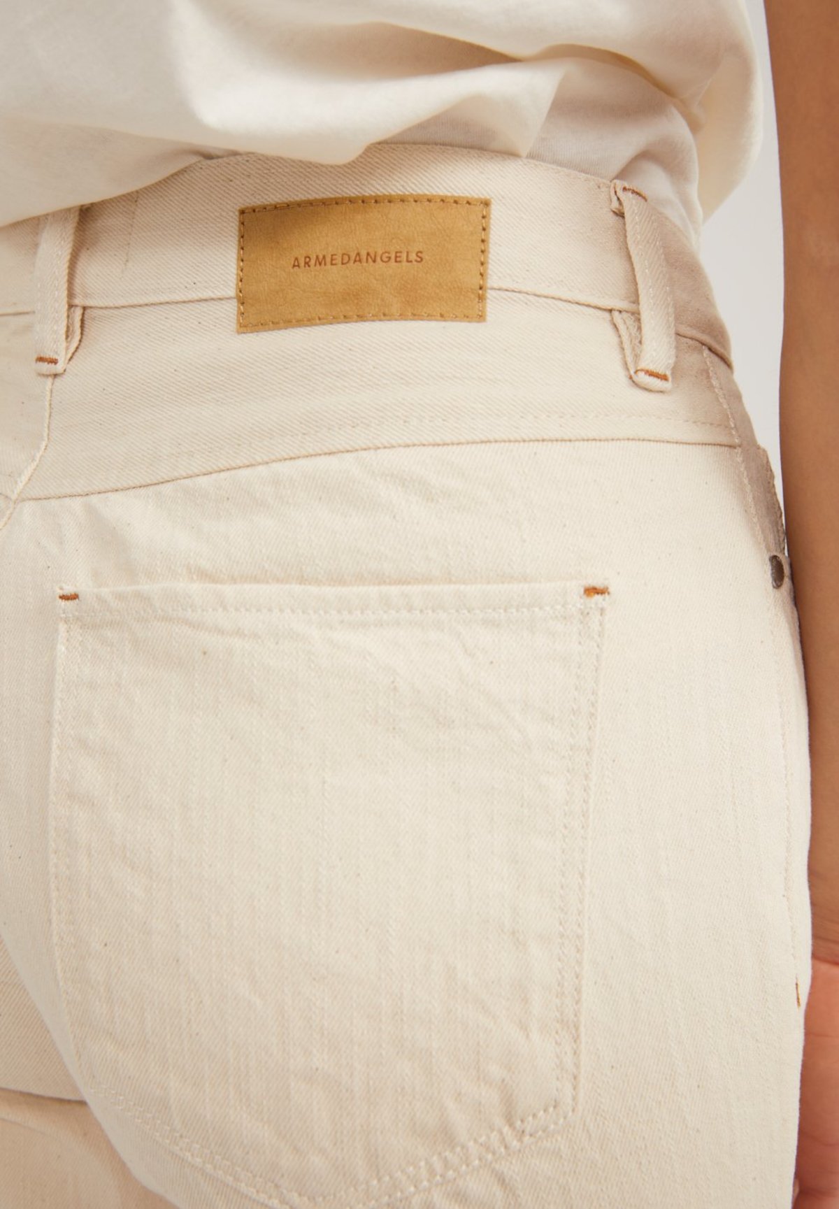 Armedangels Fjellaa Recycled Cropped Undyed Straight Fit Mid Waist ...