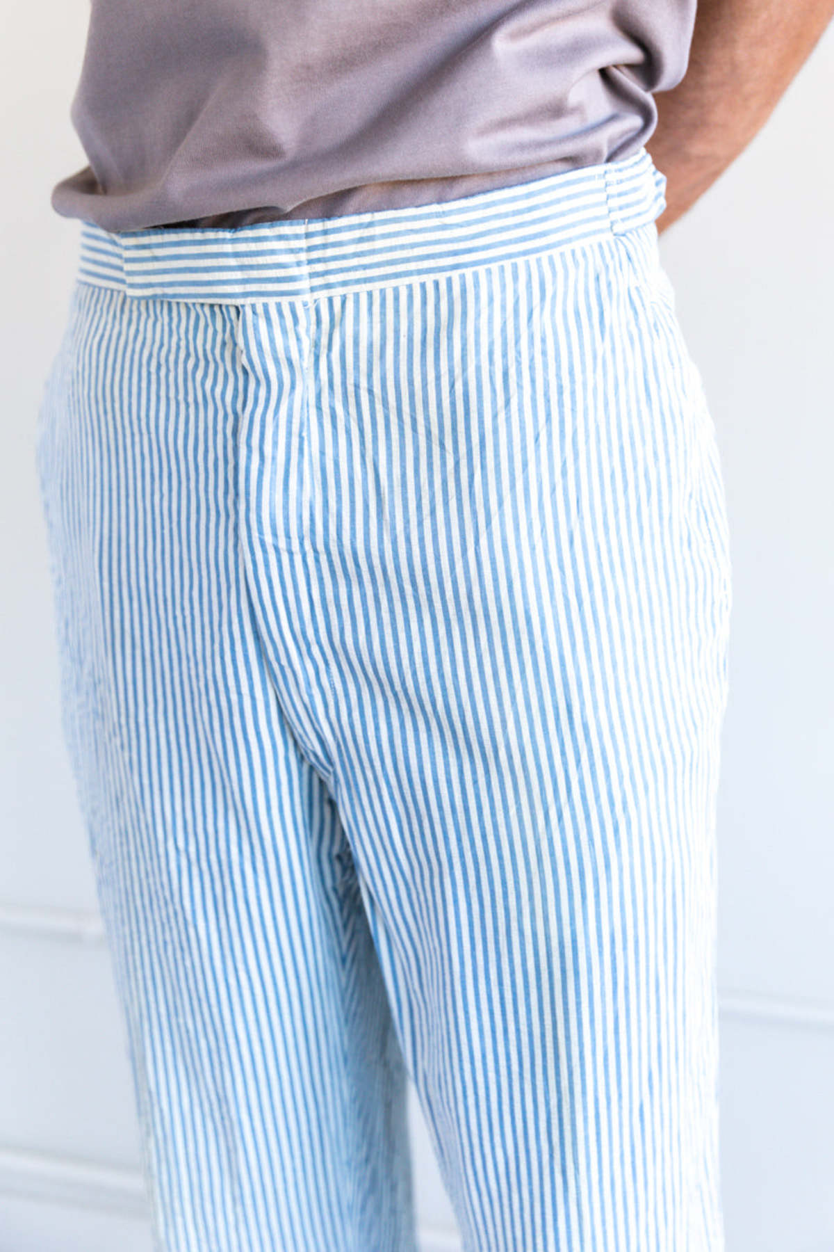 VINTAGE SEERSUCKER PANTS - Blue | Garmentory