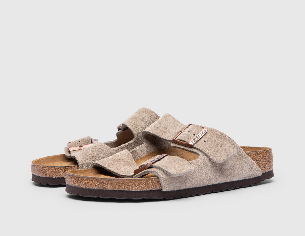 Birkenstock Arizona Suede Sandals - Taupe | Garmentory