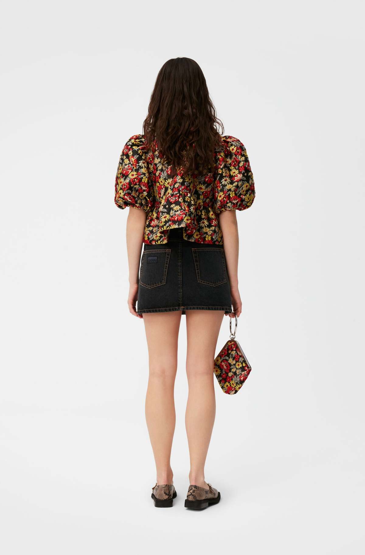 Ganni Peplum Blouse - Meadow Black Jacquard | Garmentory