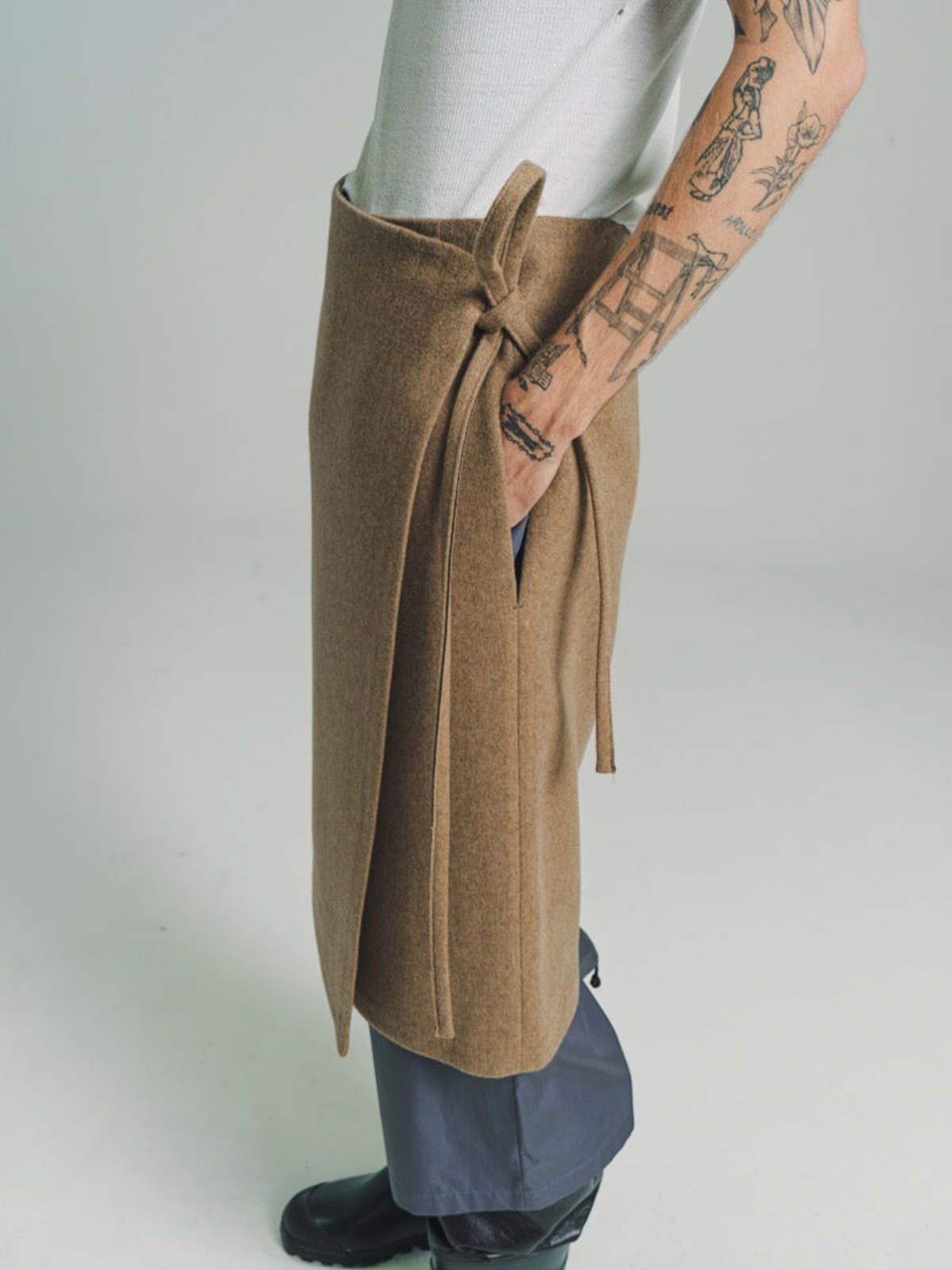 Rier Wool Wrap Skirt - Hazelnut Forest | Garmentory